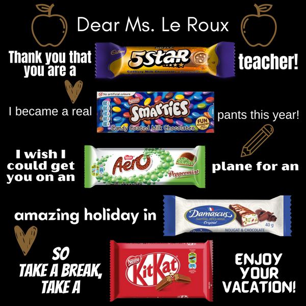 A3 Teacher Appreciation Chocolate Laminated Board – Houterasies